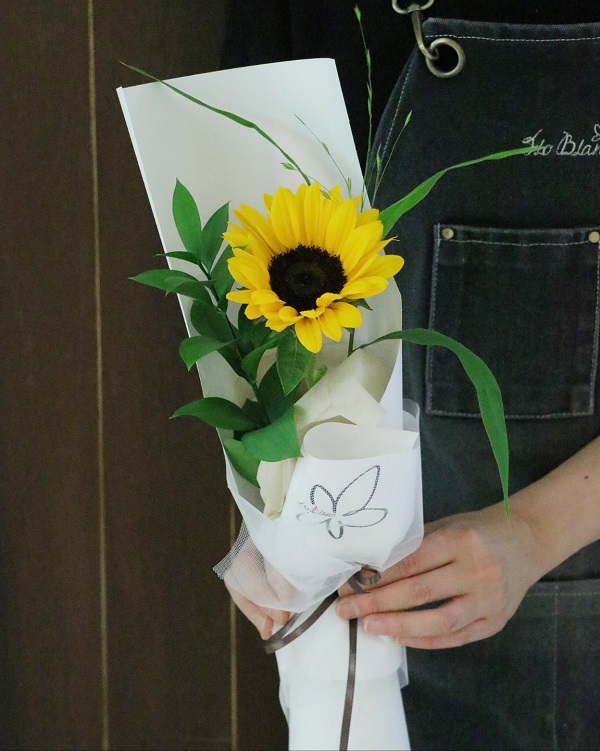 해바라기 1송이 꽃다발 배민스토어