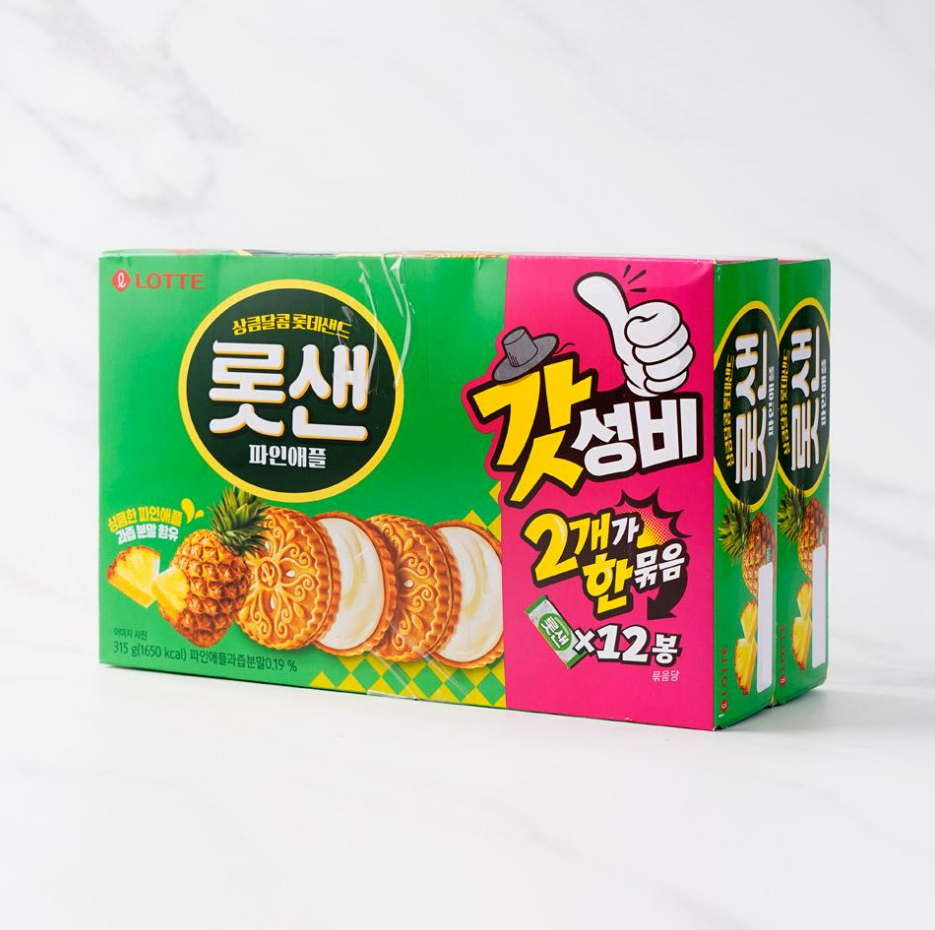 롯데 롯데 샌드파인애플 2번들 630g | 배민스토어