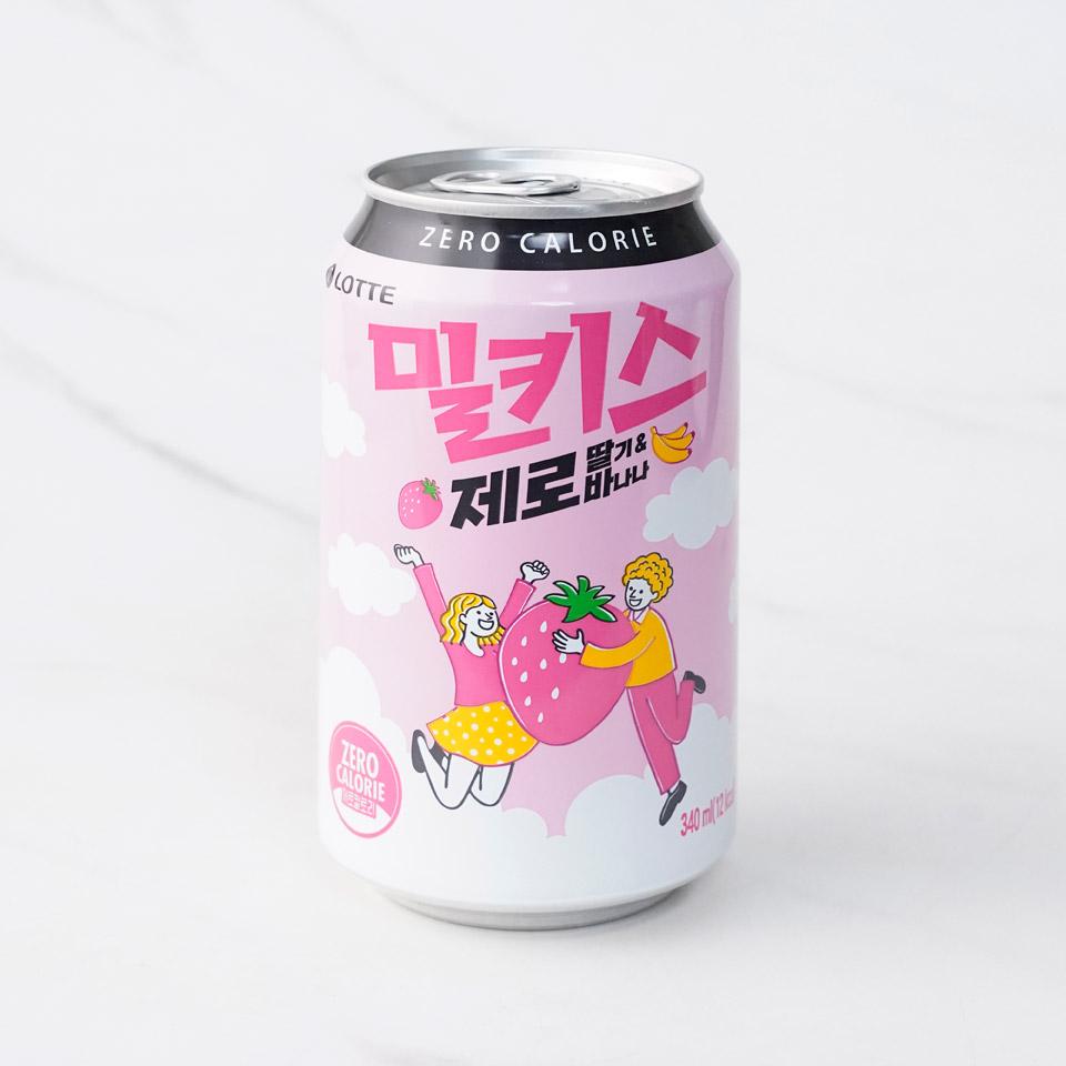 롯데칠성 밀키스제로 딸기바나나 340ml캔 배민 장보기∙쇼핑
