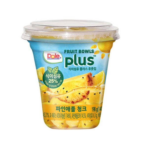Dole)후룻컵플러스 파인애플청크(198g컵) | 배민 장보기∙쇼핑