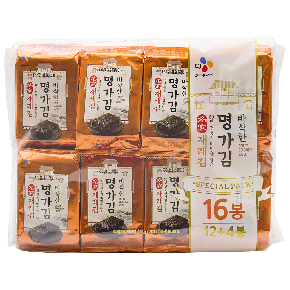 CJ)햇바삭명가김재래김4g*16봉 | 배민 장보기∙쇼핑