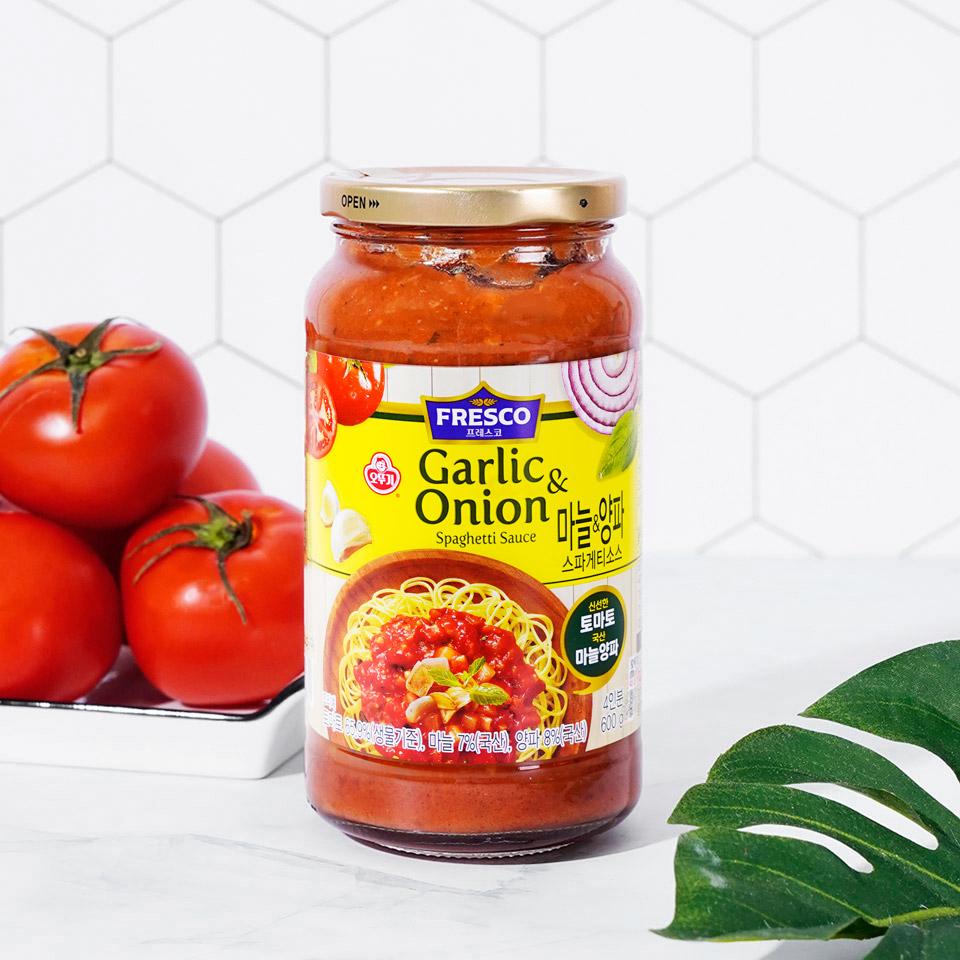 오뚜기 프레스코 스파게티 소스 마늘양파 600g | 배민스토어