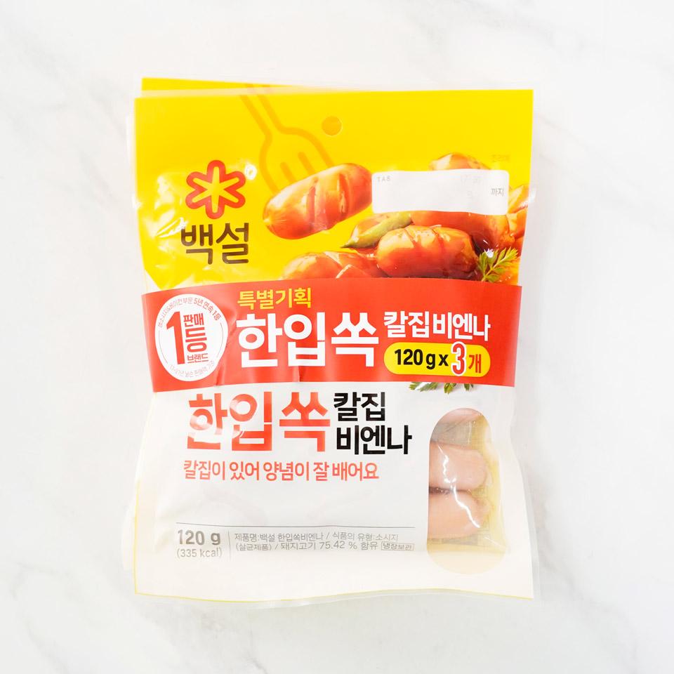 CJ 백설 한입쏙 비엔나 120g*3 | 배민스토어