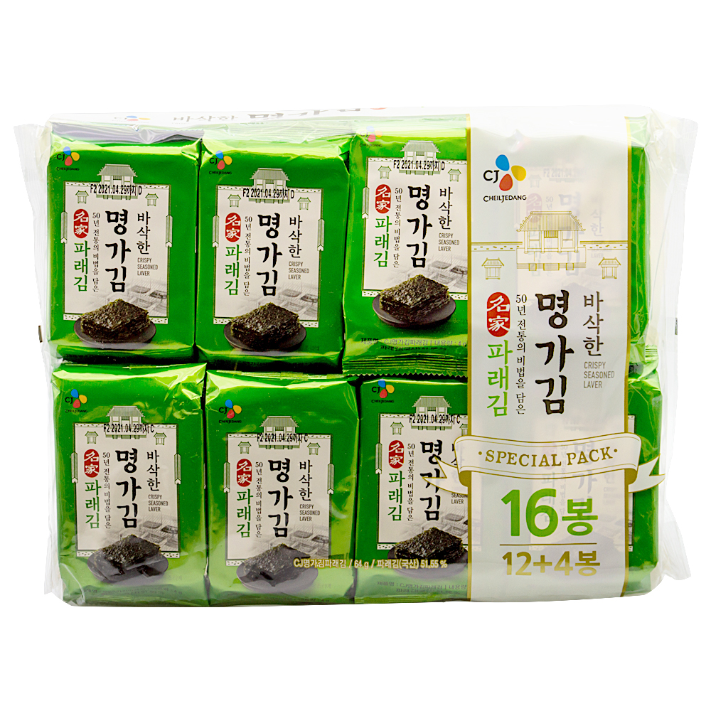 CJ)햇바삭명가김파래김4g*16봉 | 배민스토어
