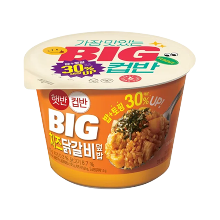 CJ 햇반 컵반 BIG 치즈닭갈비덮밥 313g | 배민 장보기∙쇼핑