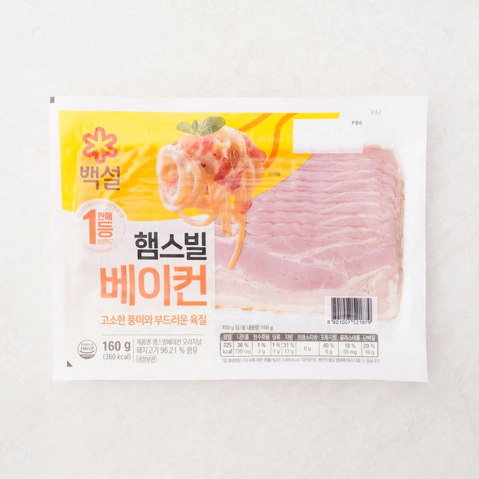 CJ 백설 햄스빌 베이컨 오리지널 160g | 배민스토어
