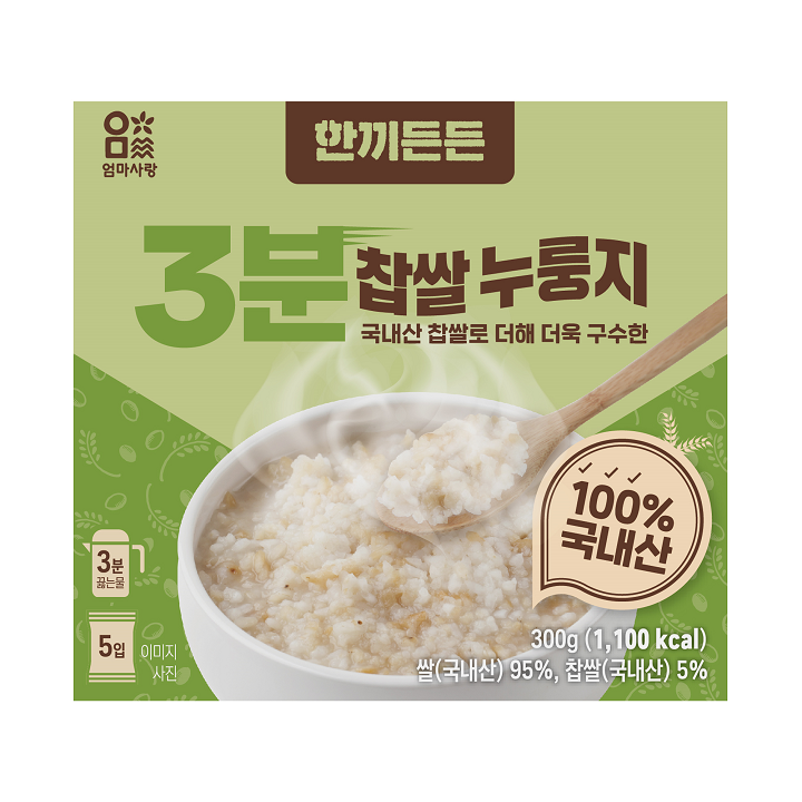 3분 찹쌀 누룽지 5입 배민 장보기∙쇼핑