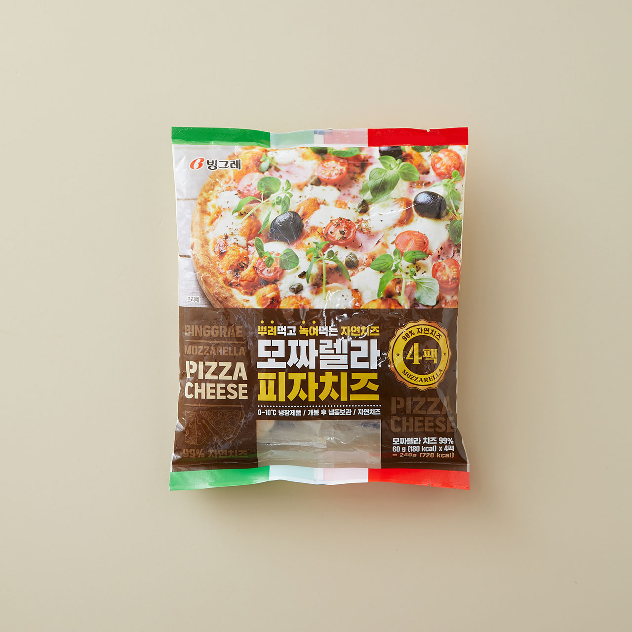 빙그레 모짜렐라 피자치즈 240g(60g*4) | 배민스토어