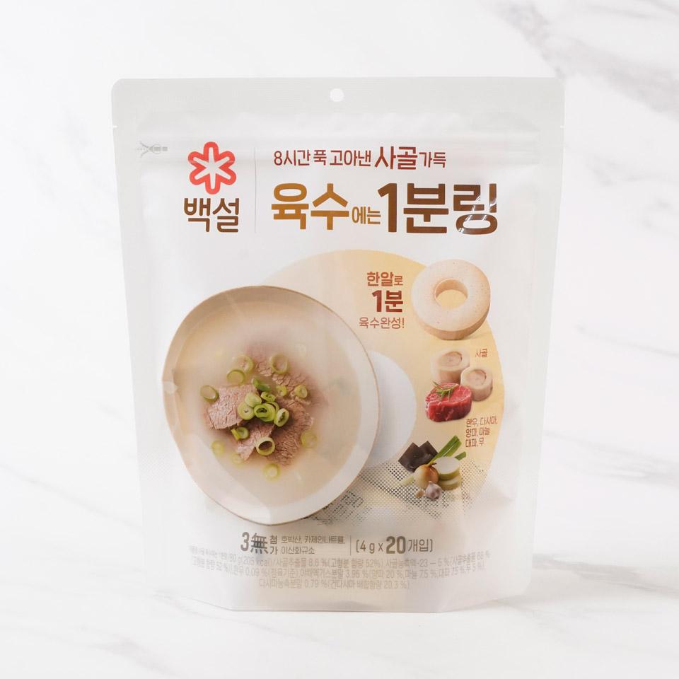 CJ 사골가득 육수에는 1분링 80g | 배민스토어