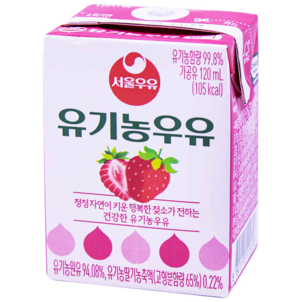 서울 유기농멸균딸기우유120ml 배민 장보기∙쇼핑