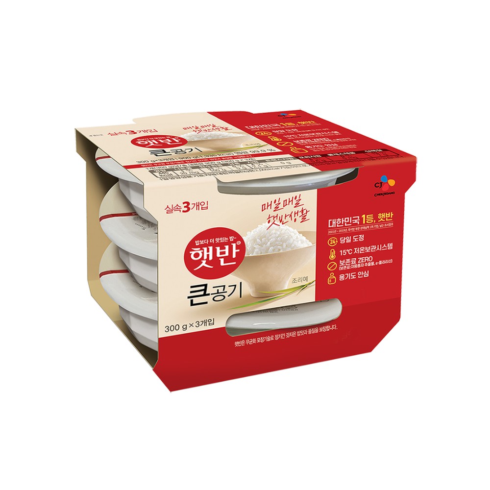 (2+1, 3개묶음)CJ)큰햇반300g*3입 | 배민스토어
