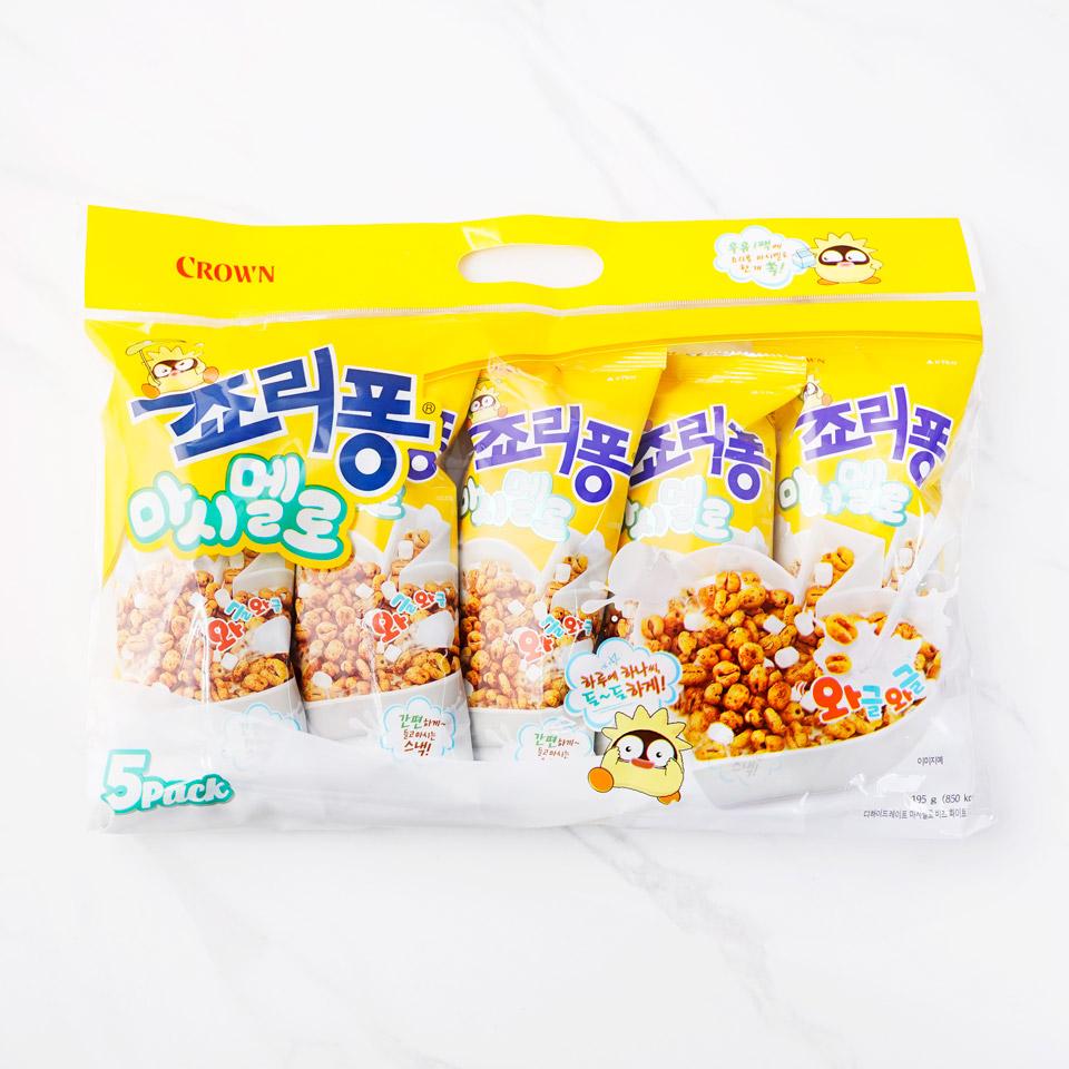 크라운 죠리퐁 마시멜로 5팩 195g 배민스토어