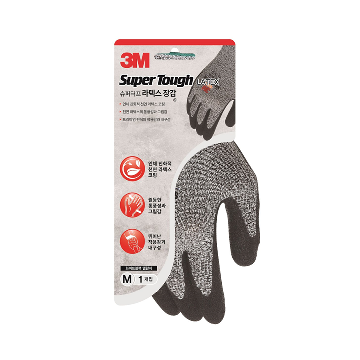 3M 슈퍼터프 라텍스 안전장갑 블랙M | 배민 장보기∙쇼핑