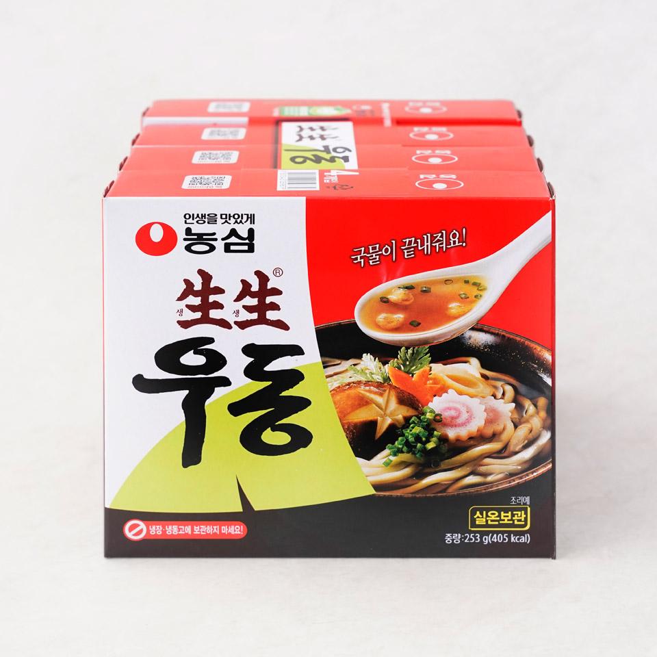 농심 생생우동 봉지 253g*4 | 배민스토어