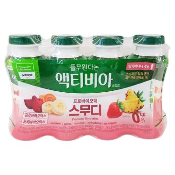 액티비아스무디(딸기바나나) 150MLx4입/풀무원다논(주) | 배민 장보기∙쇼핑