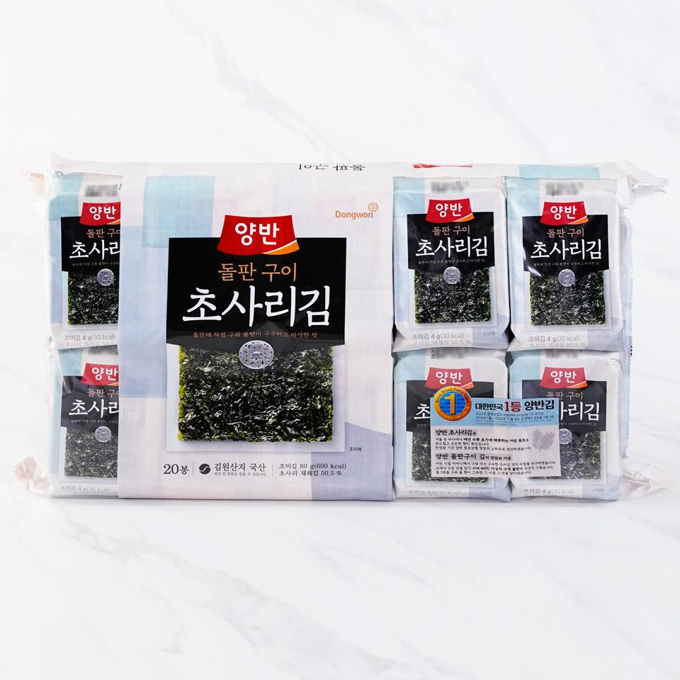 양반 돌판구이 초사리김 4g*20봉 | 배민스토어