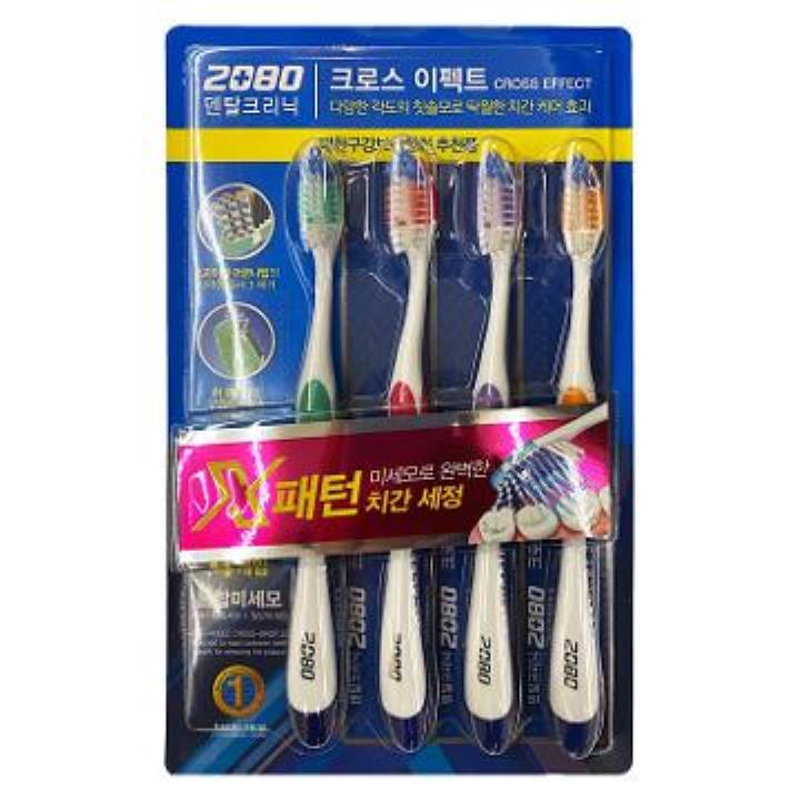 2080덴탈크리닉크로스이펙트칫솔혼합미세모 4입애경 배민 장보기∙쇼핑