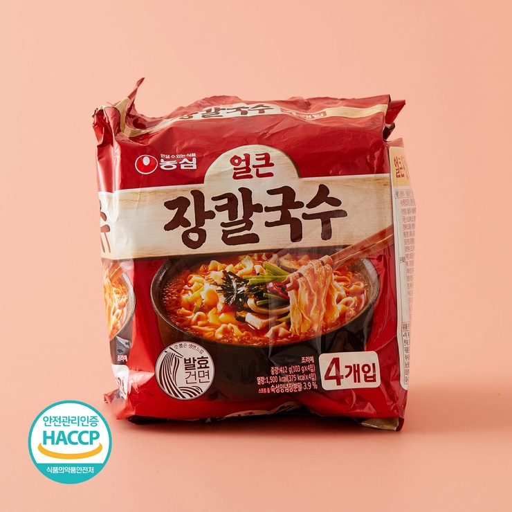 농심 얼큰장칼국수 멀티팩 4입 배민스토어
