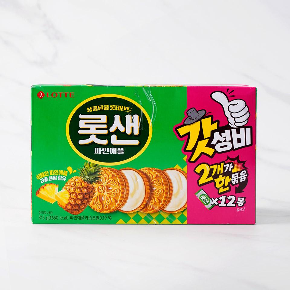 롯데웰푸드 롯데샌드 파인애플 2번들 630g | 배민스토어
