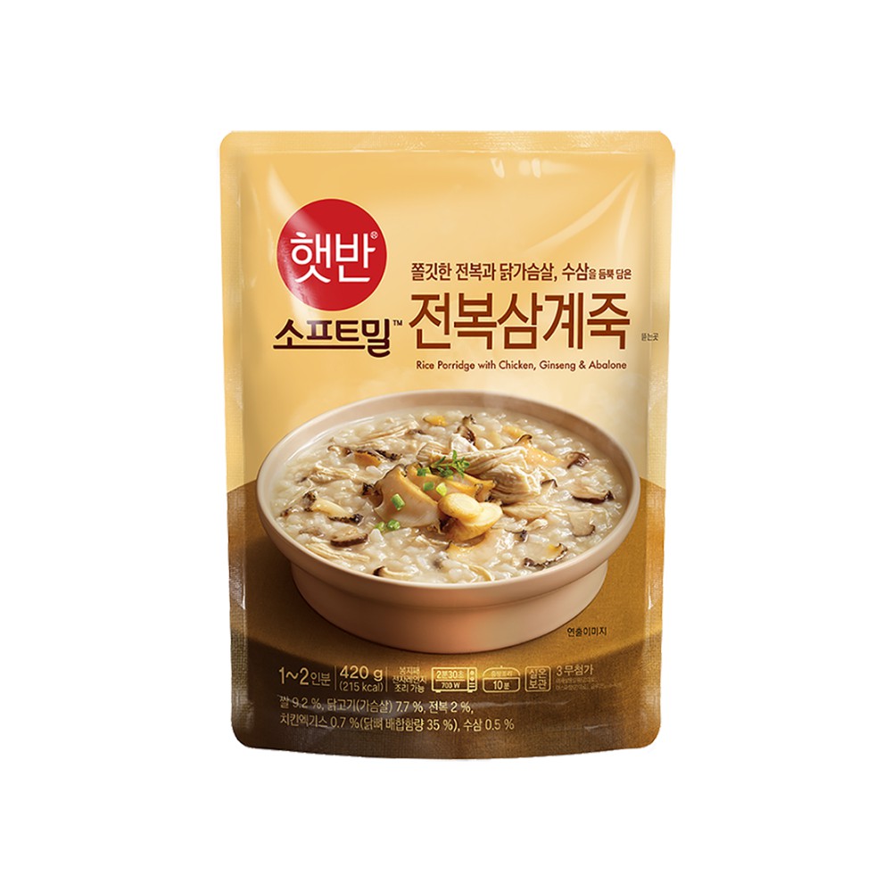 2 1 3개묶음 Cj 햇반전복삼계죽420g 배민스토어