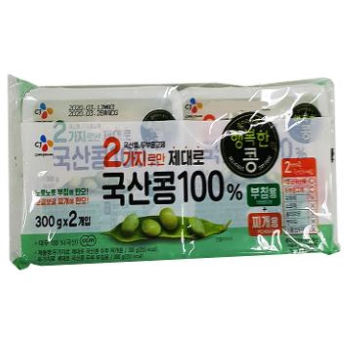 행복한콩두부국찌개용 부침용 300gx2입씨제이 배민 장보기∙쇼핑