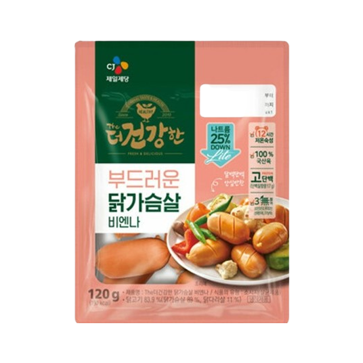 CJ 더건강한 닭가슴살 비엔나 120g | 배민 장보기∙쇼핑
