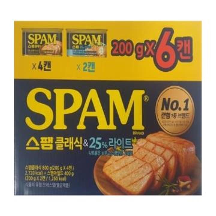 스팸클래식200G*4입 마일드200G*2입 1SET/씨제이제일제당(주) | 배민 장보기∙쇼핑