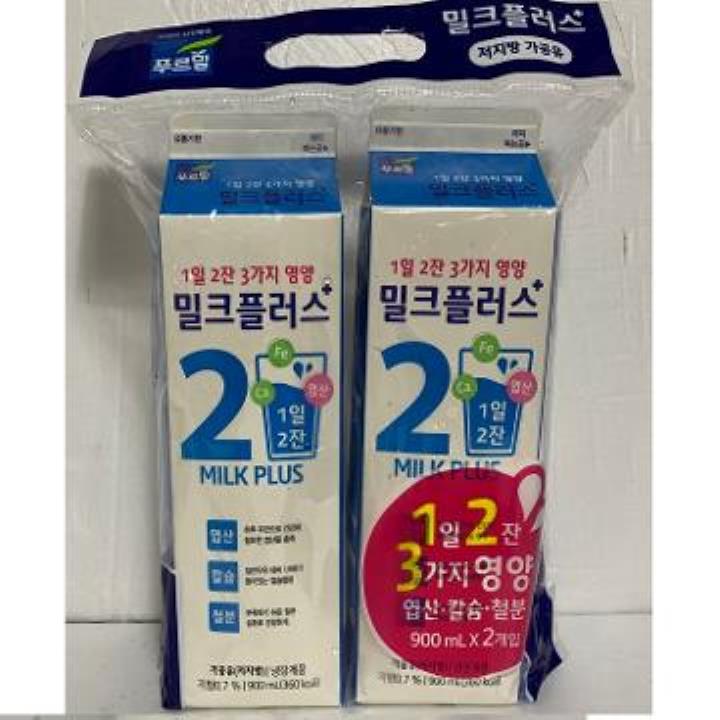 밀크플러스 900MLx2입/푸르밀 | 배민 장보기∙쇼핑